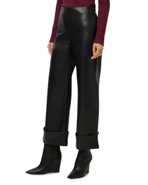 Fifteen Twenty Regina Faux Leather Cuff Cropped Pants