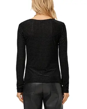 Fifteen Twenty Payton Velvet Burnout Cowl Neck Top