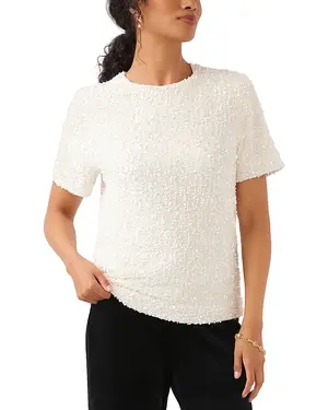 Karen Kane Velvet Sequin Top - Ivory