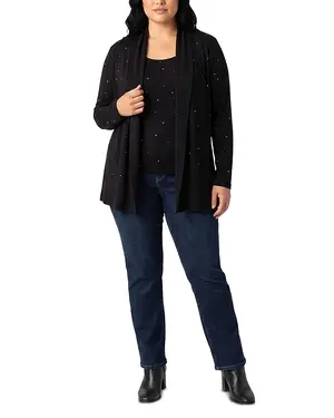 Karen Kane Plus Embellished Drape Cardigan