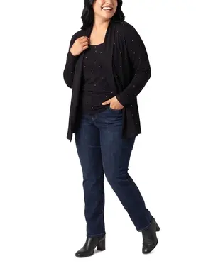 Karen Kane Plus Embellished Drape Cardigan