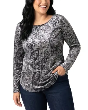 Karen Kane Velvet Shirttail Top