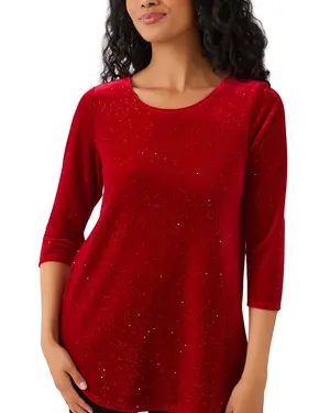 Karen Kane Velvet Sparkle Shirttail Top