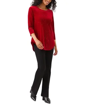 Karen Kane Velvet Sparkle Shirttail Top