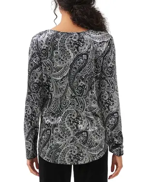 Karen Kane Petite Velvet Shirttail Top
