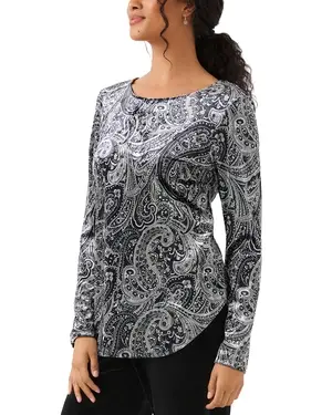 Karen Kane Petite Velvet Shirttail Top