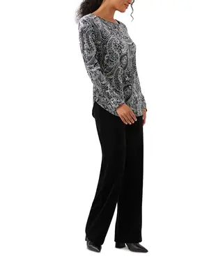 Karen Kane Petite Velvet Shirttail Top