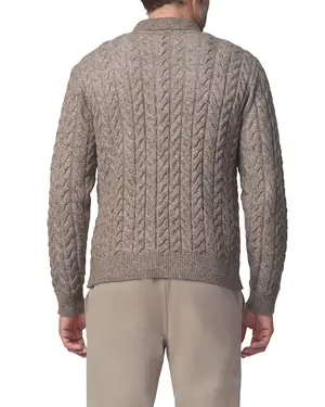 Joe's Jeans Cable Knit Long Sleeve Polo Sweater