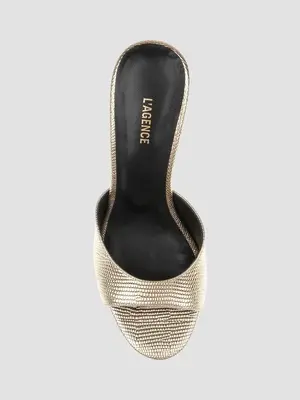 L'AGENCE Avery 100mm Embossed Metallic Leather Sandals