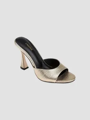L'AGENCE Avery 100mm Embossed Metallic Leather Sandals