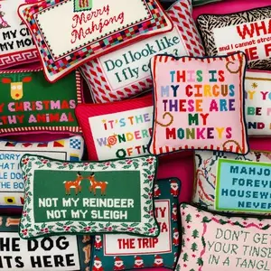 FURBISH Not My Reindeer Needlepoint Pillow