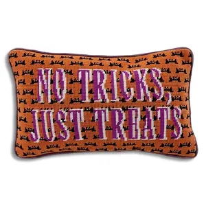 FURBISH No Tricks Needlepoint Pillow - Orange