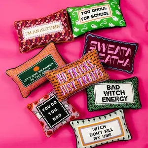 FURBISH No Tricks Needlepoint Pillow