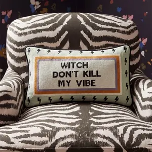 FURBISH Witch Don't Kill My Vibe Needlepoint Pillow