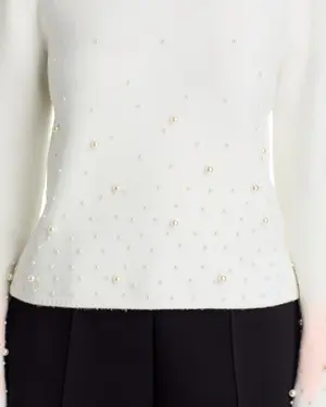 Aqua Embellished Crewneck Sweater Exclusive