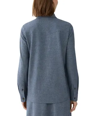 Lafayette 148 New York Western Wool & Cashmere Stretch Blouse