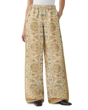 Lafayette 148 New York Perry Wide Leg Pants - Wheat Multi