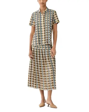 Lafayette 148 New York Pleated Midi Skirt