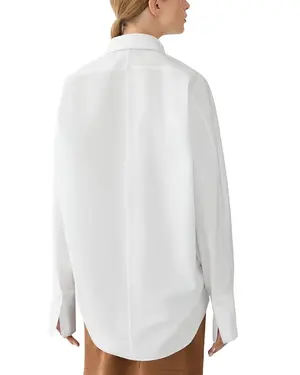 Lafayette 148 New York Oversized Rounded Sleeve Cotton Shirt