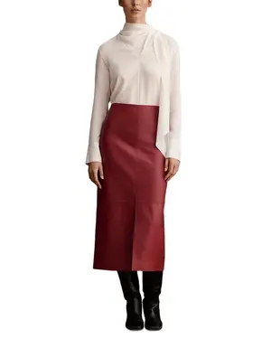 Lafayette 148 New York Cowl Neck Silk Stretch Scarf Blouse