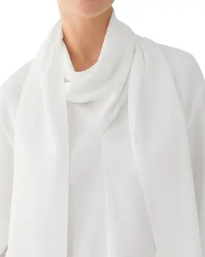 Lafayette 148 New York Cowl Neck Silk Stretch Scarf Blouse