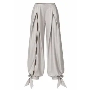 SILENT LOOK CONCEPT Cut Out Fuid Trousers - Grey