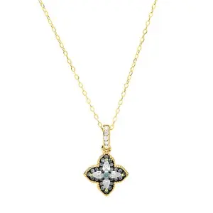 KYLIE HARPER London Blue Clover Drop Pendant - Gold