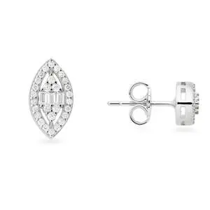 KYLIE HARPER Multi-cut Marquise Halo Stud Earrings In Sterling - Silver