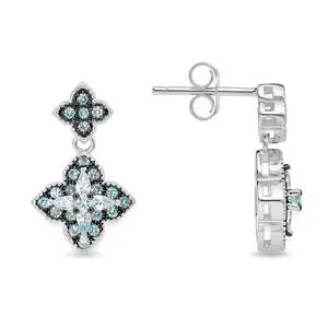 KYLIE HARPER London Blue Clover Drop Earrings In Sterling - Silver