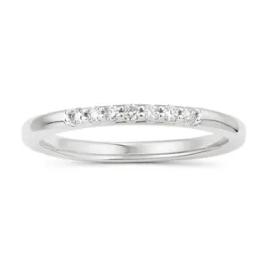 KYLIE HARPER Petite Diamond Band Ring In Sterling 1/10 Tdw - Silver