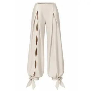SILENT LOOK CONCEPT Neutrals Cut Out Fluid Trousers