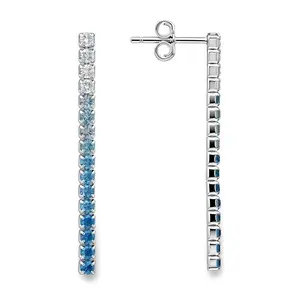 KYLIE HARPER Ombre Linear Drop Earrings In Sterling Silver - Blue