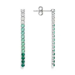 KYLIE HARPER Ombre Linear Drop Earrings In Sterling Silver - Green