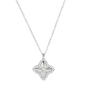KYLIE HARPER Fluted Clover Pendant Necklace In Sterling - Silver