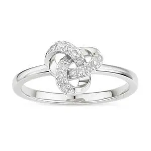 KYLIE HARPER Diamond Love Knot Ring In Sterling 1/6 Tdw - Silver