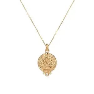 AARIA LONDON Gemini Zodiac Necklace With Diamonds - Silver