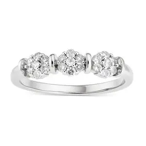 KYLIE HARPER Diamond Floral Ring In Sterling 1/3 Tdw - Silver