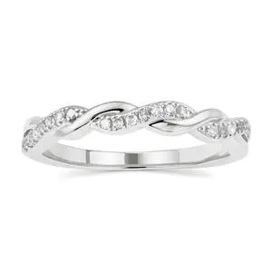 KYLIE HARPER Swirling Diamond Band Ring In Sterling 1/10 Tdw - Silver