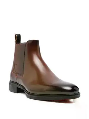 Santoni Almond-toe Chelsea Boots - Brown