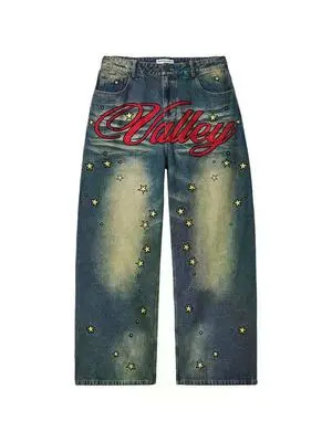 VALE FOREVER Cosmo Embroidered-star Jeans - Blue