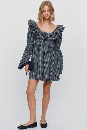 DAMSON MADDER Phoenix 100% Cotton Mi Dress - Navy
