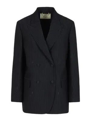 Fendi Giacca Pinstripe - Blue