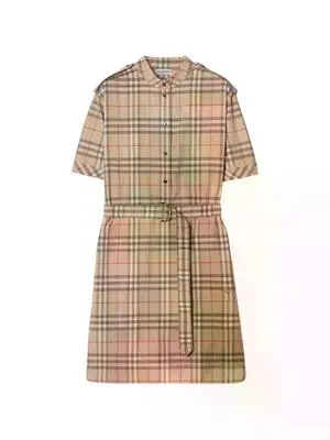 Burberry Check-pattern Shirt Midi Dress