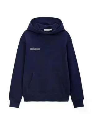 PANGAIA Text-print Midweight Cotton Hoodie - Blue