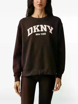 Dkny Puff Logo-print Sweatshirt - Brown
