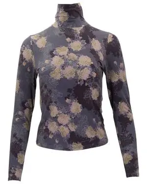 LORDS OF HARLECH Kate Lans Floral Lyocell Stretch Turtleneck