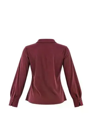 Marella Ruffled Long-sleeve Blouse - Red