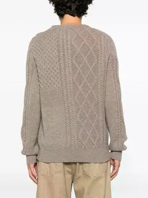 Eric Bompard Patchwork Cable-knit Sweater