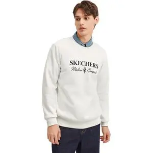 Sketchers Diamond Series Letter Printed Crew Sweater 'white Black