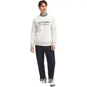 Sketchers Diamond Series Letter Printed Crew Sweater 'white Black